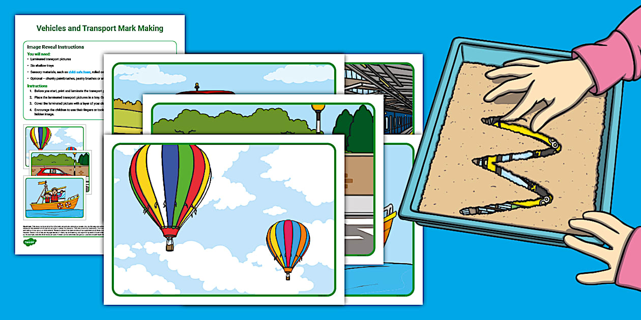 EYFS Vehicles and Transport Mark-Making Image Reveal