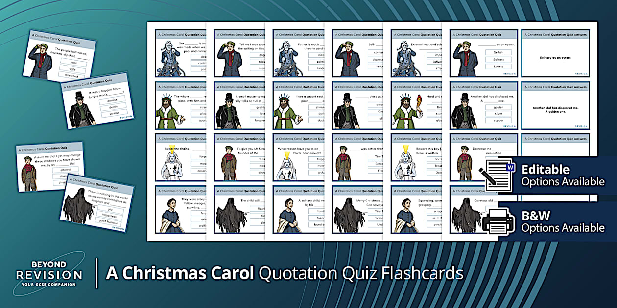 A Christmas Carol Quotation Quiz Flashcards - Twinkl