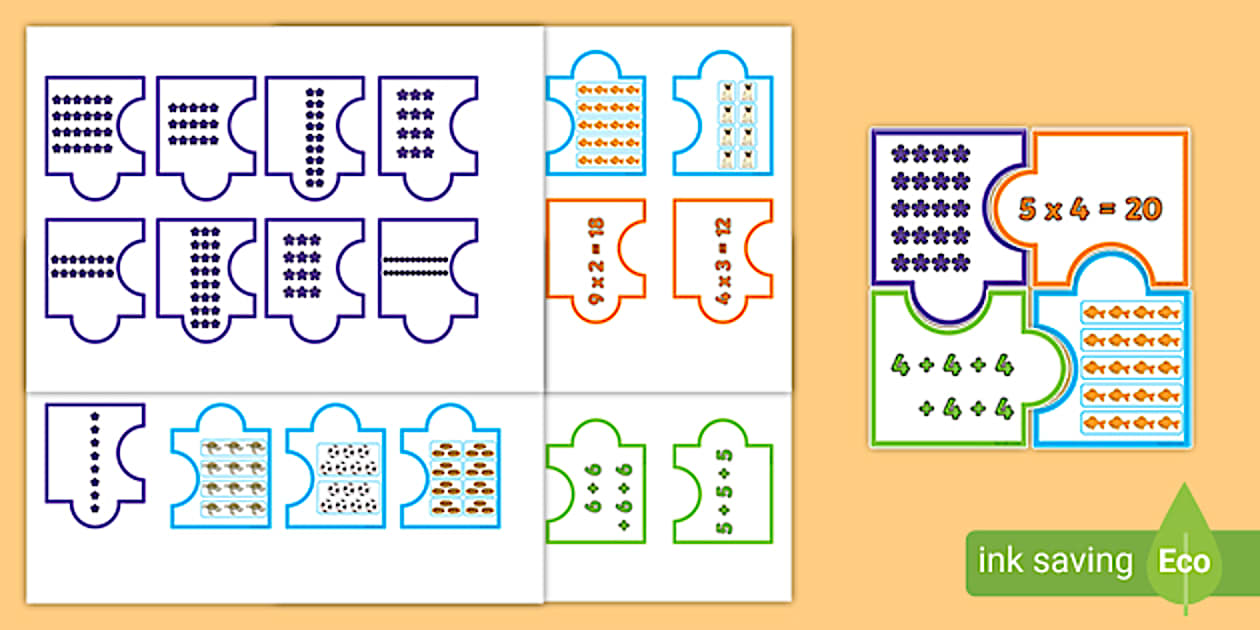 Editable Representing Multiplication Puzzles (teacher made)
