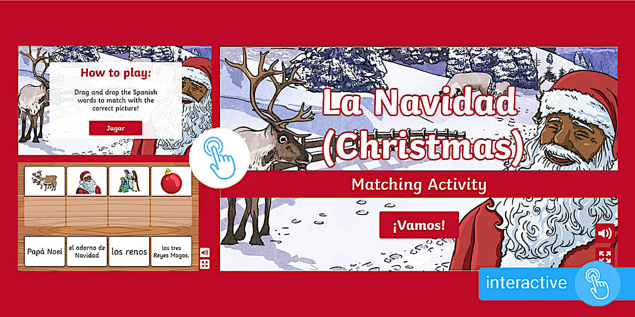 👉 Spanish: Christmas Interactive Matching Activity
