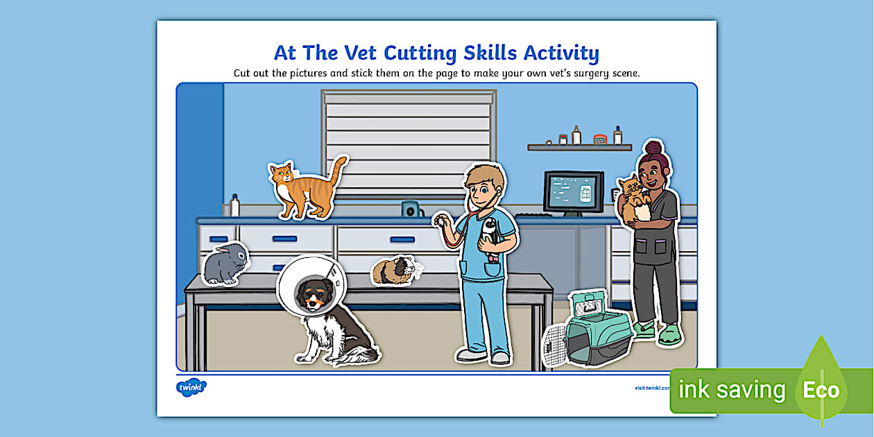 At the Vet Cutting Skills Activity | Twinkl - Twinkl