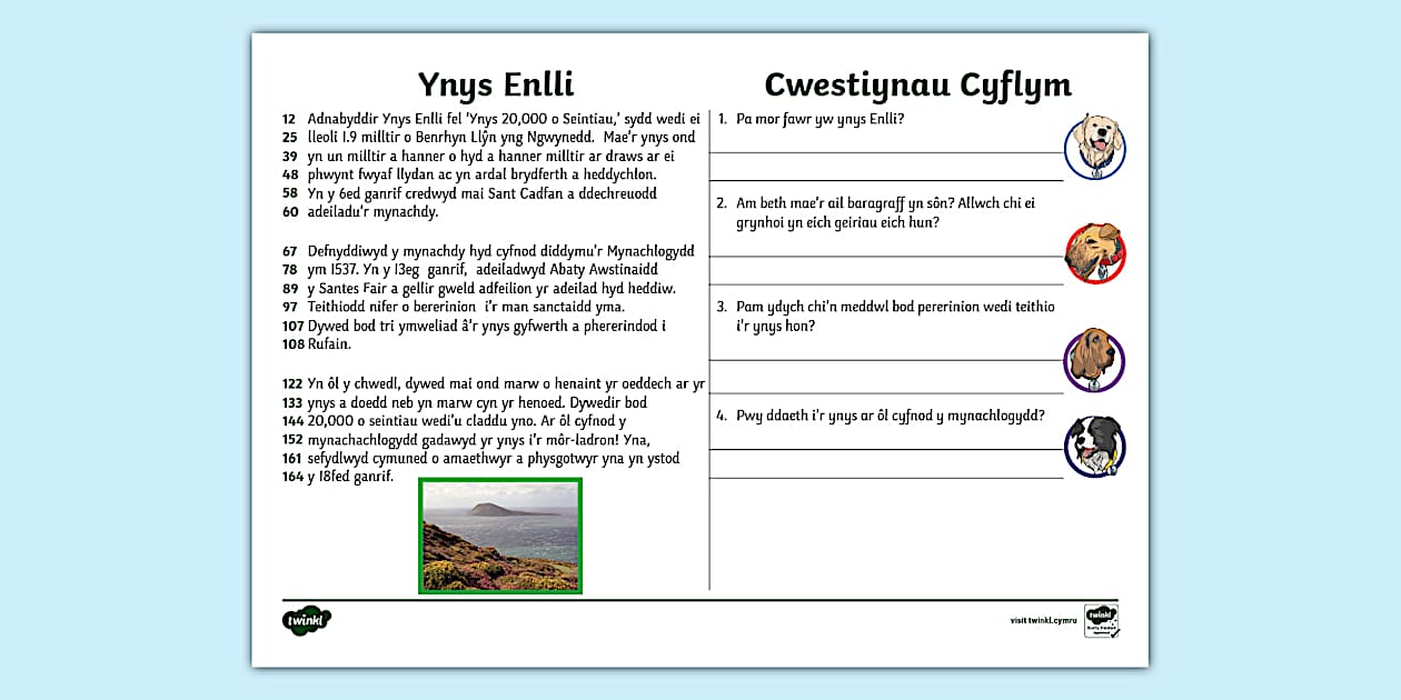 Stori Munud: Ynys Enlli (Teacher-Made) - Twinkl