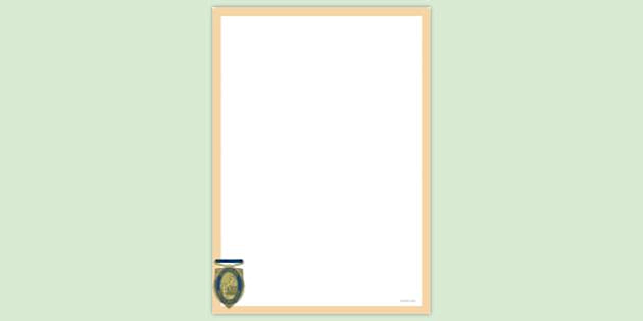 Simple Blank AFL John Coleman Medal Page Border - Twinkl