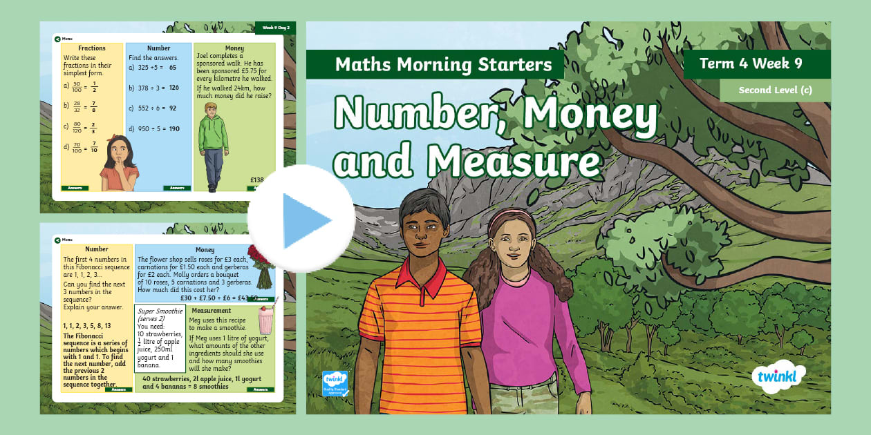 Maths Morning Starters Second Level (c) Term 4 Week 9