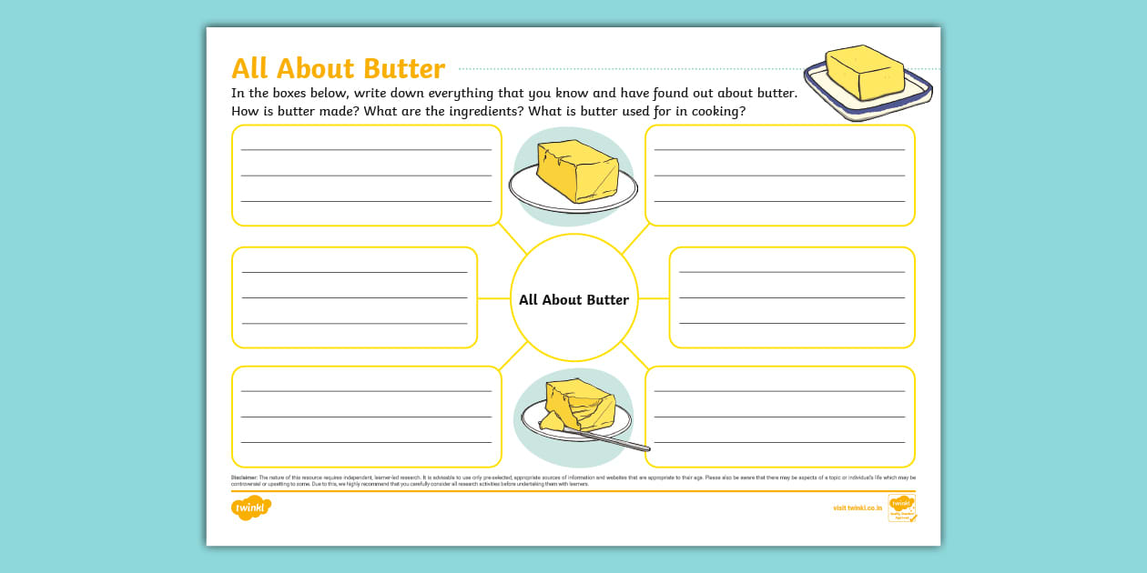 All About Butter Mind Map (teacher made) - Twinkl