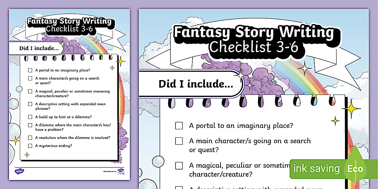 Fantasy Story Writing Checklist 3-6 (teacher made) - Twinkl