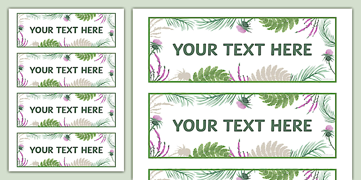Scottish Botanical-Themed Editable Drawer Labels - Twinkl