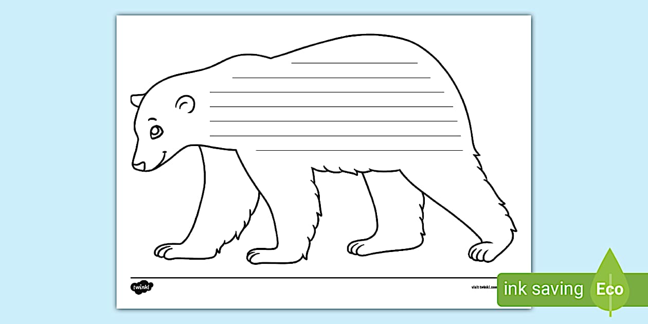 Polar Bear Writing Frame (teacher made) - Twinkl