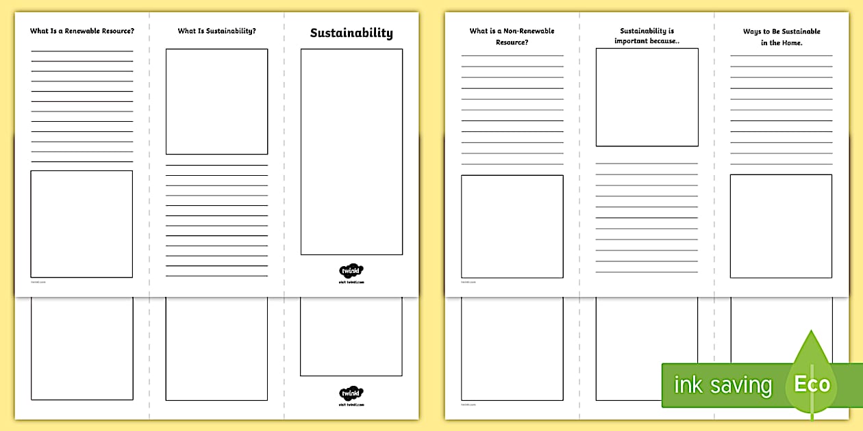 Sustainability Brochure Activity (teacher made) - Twinkl