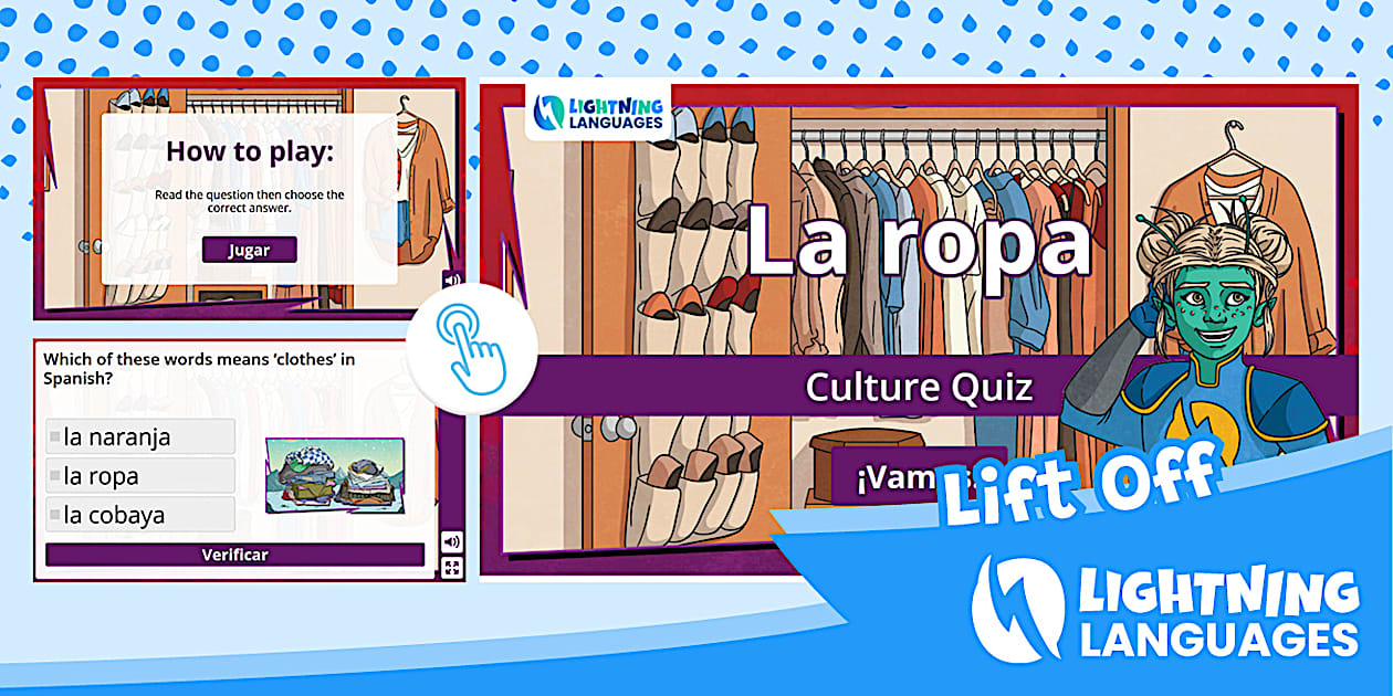 👉 Spanish | Lift Off Clothes Interactive Culture Quiz -Twinkl