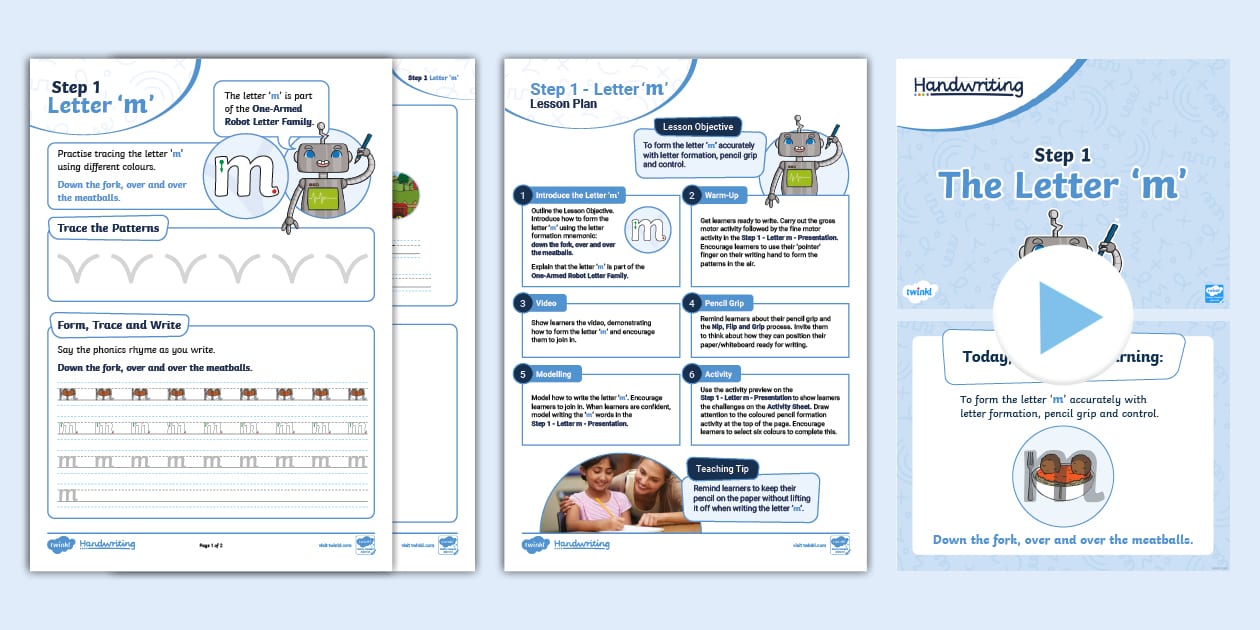 Step 1 Joined Handwriting Letter ‘m’ Pack (teacher made)