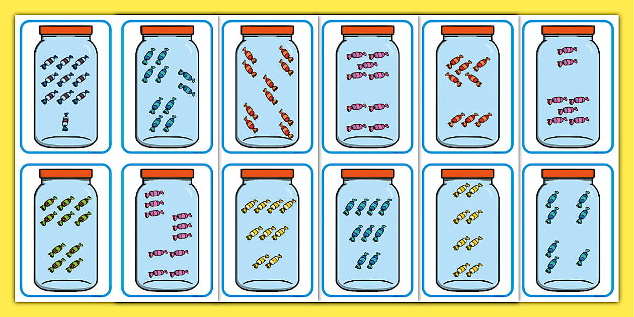 👉 Sweets in a Jar Conceptual Subitising Cards 5-10