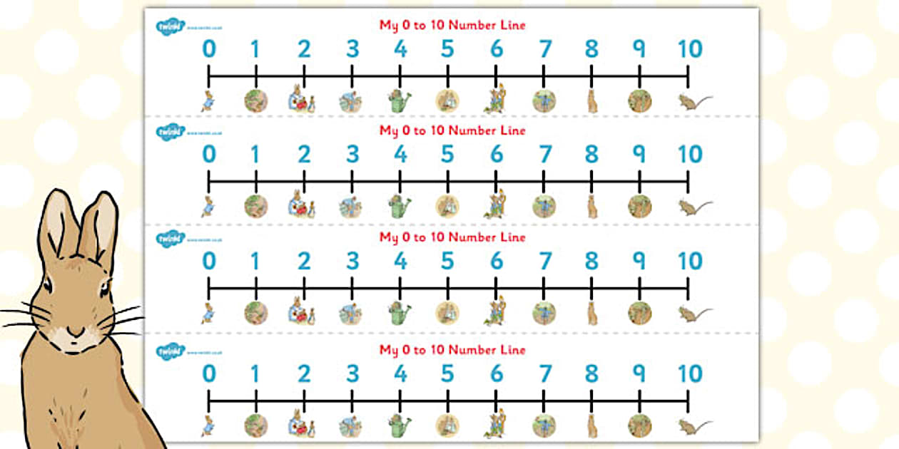 The Tale of Peter Rabbit Number Lines 0-10 - Twinkl