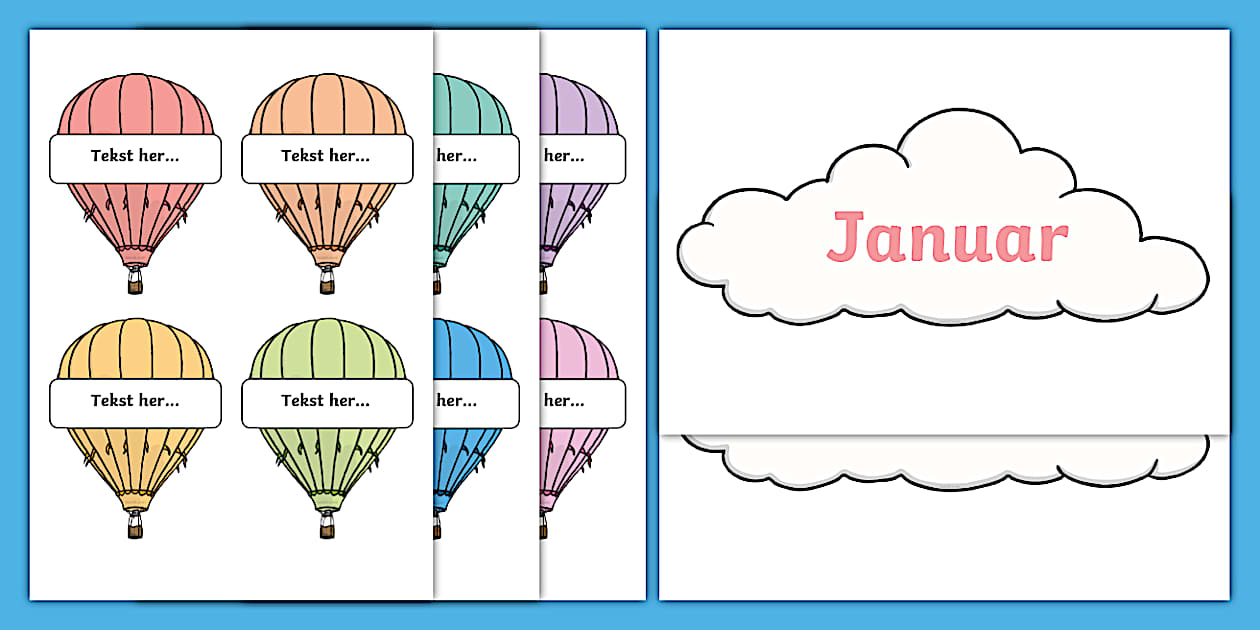 Bursdagspakke med luftballonger | Redigerbar