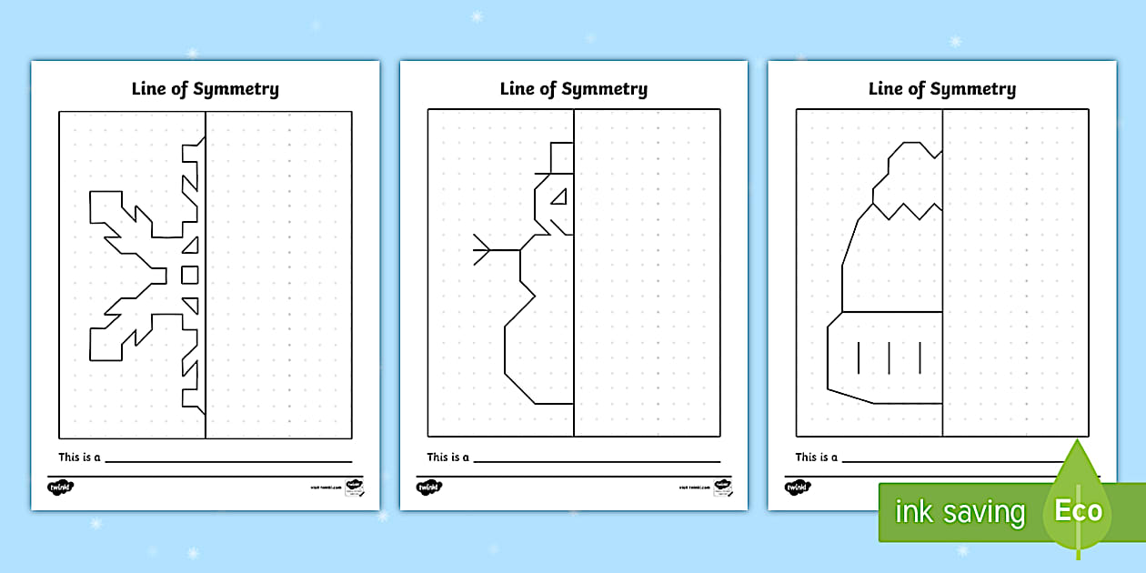 Second Grade Winter Symmetry Worksheet (Teacher-Made)