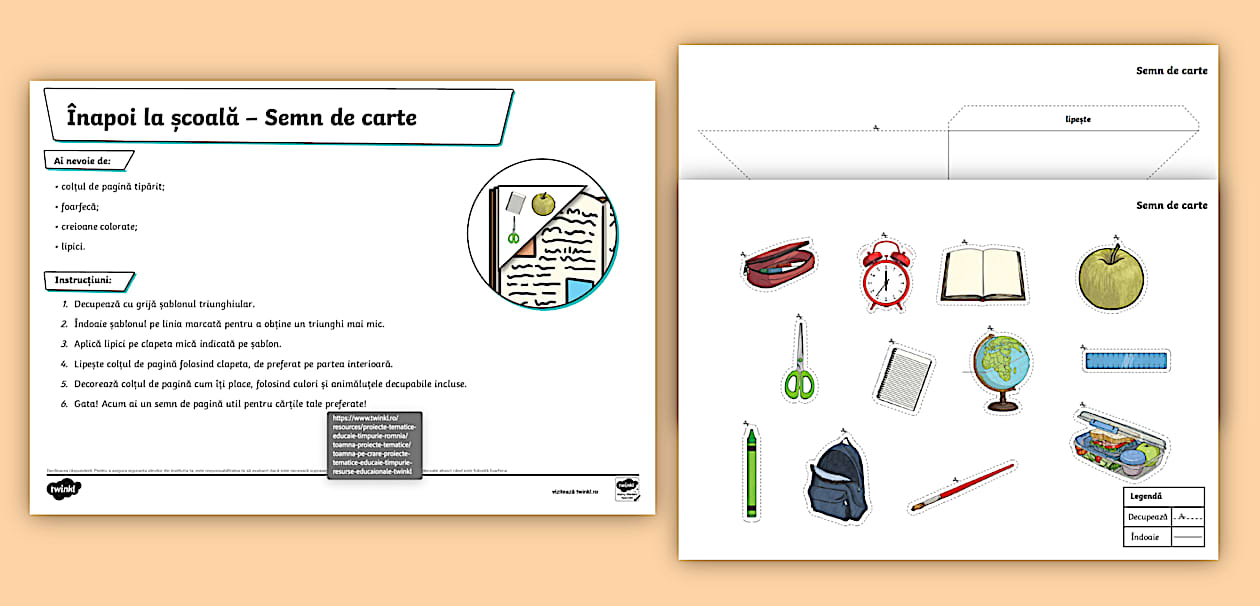 Înapoi la școală: Semn de carte – Activitate practică