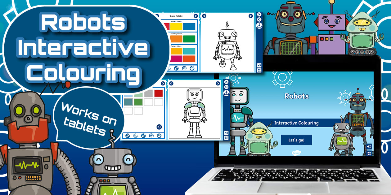 * NEW * Robots Interactive Colouring