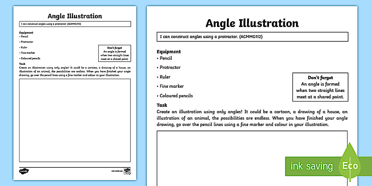Angle Illustration Worksheet / Worksheet (teacher made)