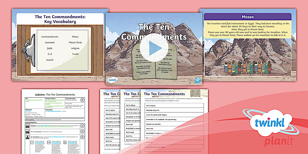 RE: Judaism: The Ten Commandments Year 3 Lesson Pack 2