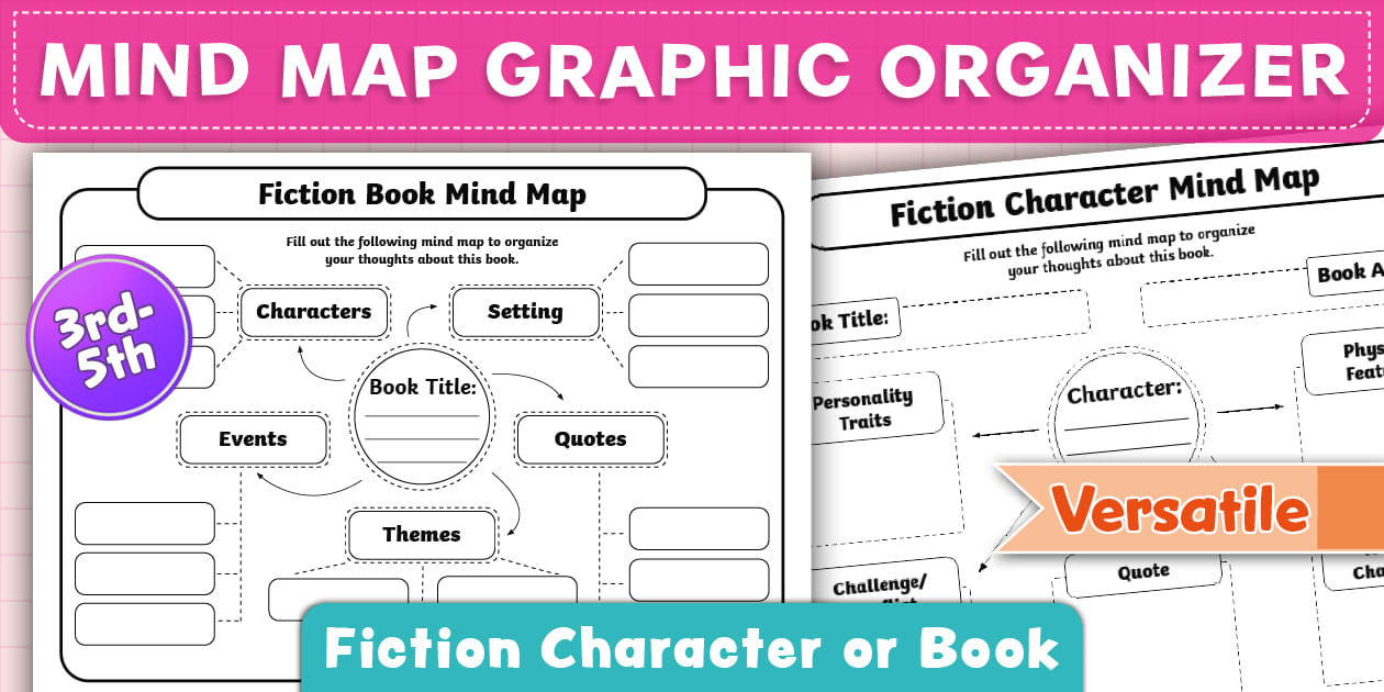 Fiction Character or Book Mind Map Graphic Organizer