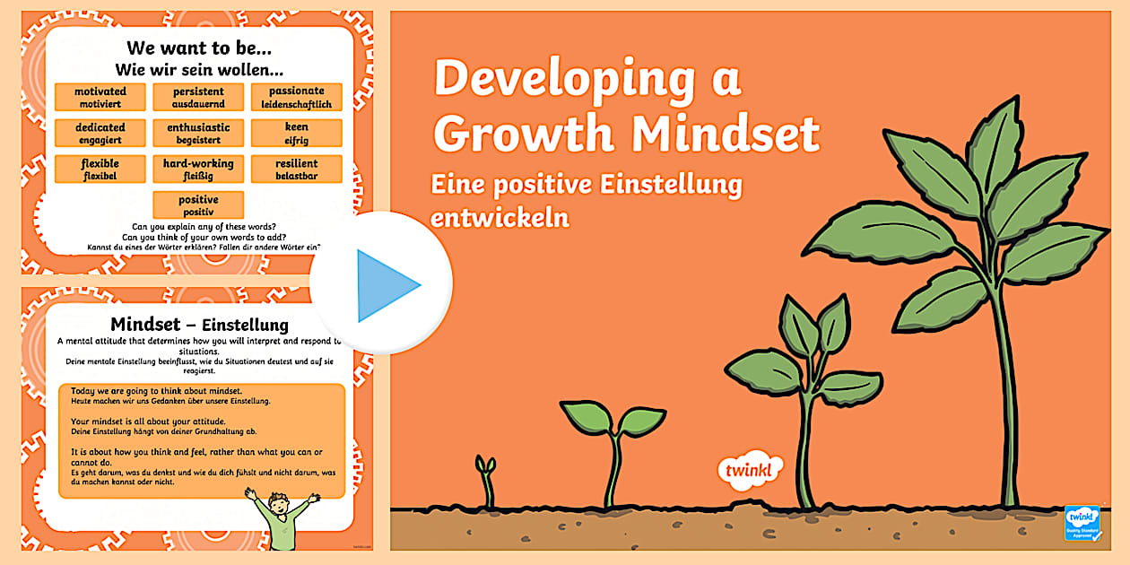 Growth Mindset PowerPoint English/German (teacher made)