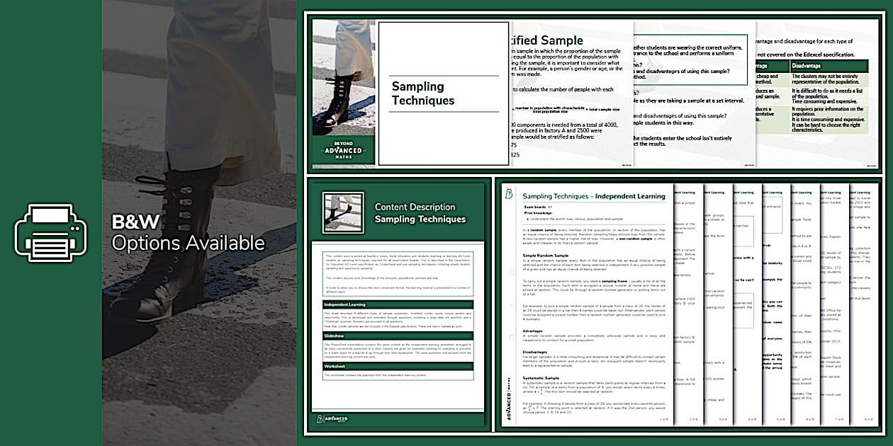 👉 Sampling Techniques Resource Pack (teacher made)