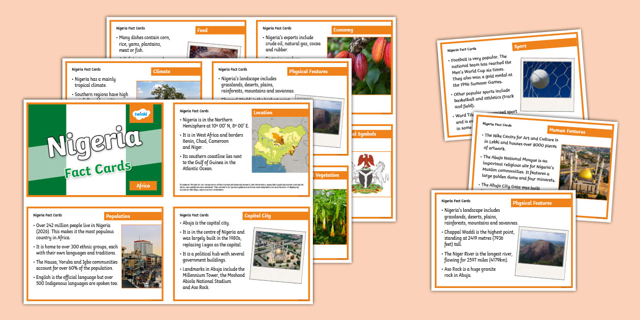 KS2 Nigeria Fact Cards