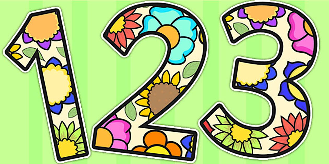 Flower A4 Display Numbers (teacher made) - Twinkl