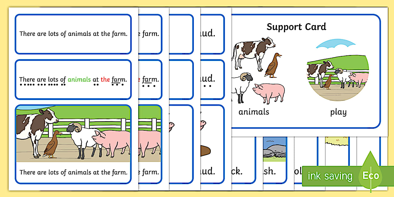 At the Farm Simple Sentence Cards (teacher made) - Twinkl