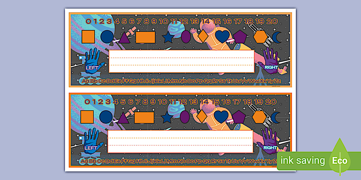 Space-Themed Number, Shape and Alphabet Strip (teacher made)