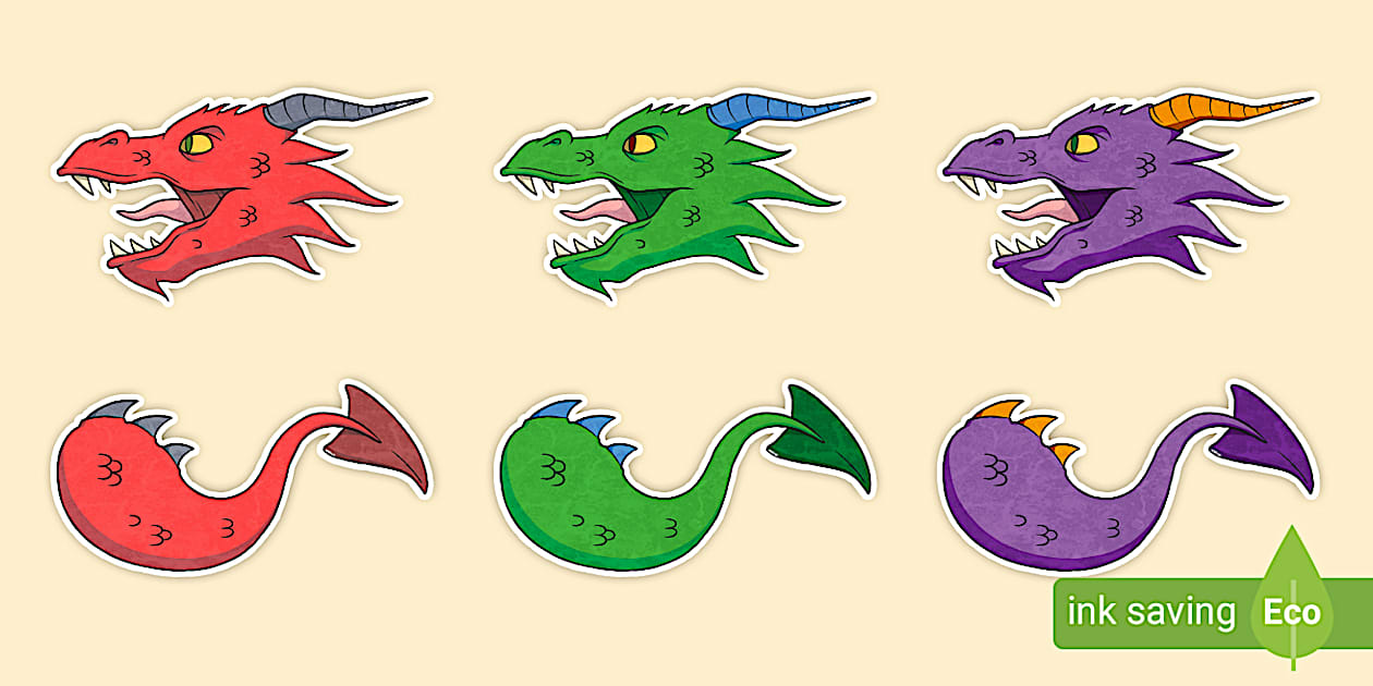 Dragon Head and Tail Display Cut-Out (Teacher-Made) - Twinkl