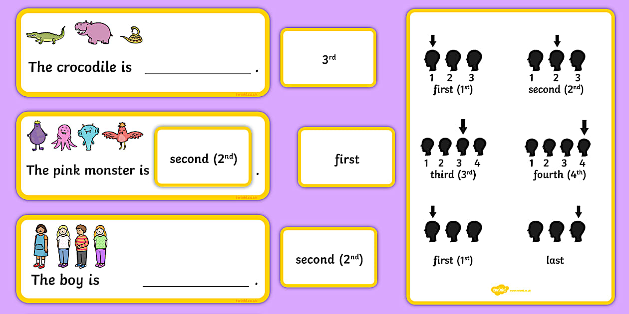 Higher Ability Fill In The Sentence Ordinal Numbers Time Concept Cards ...