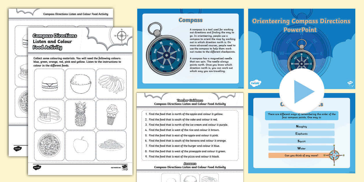 Orienteering Compass Directions Pack (Teacher-Made) - Twinkl
