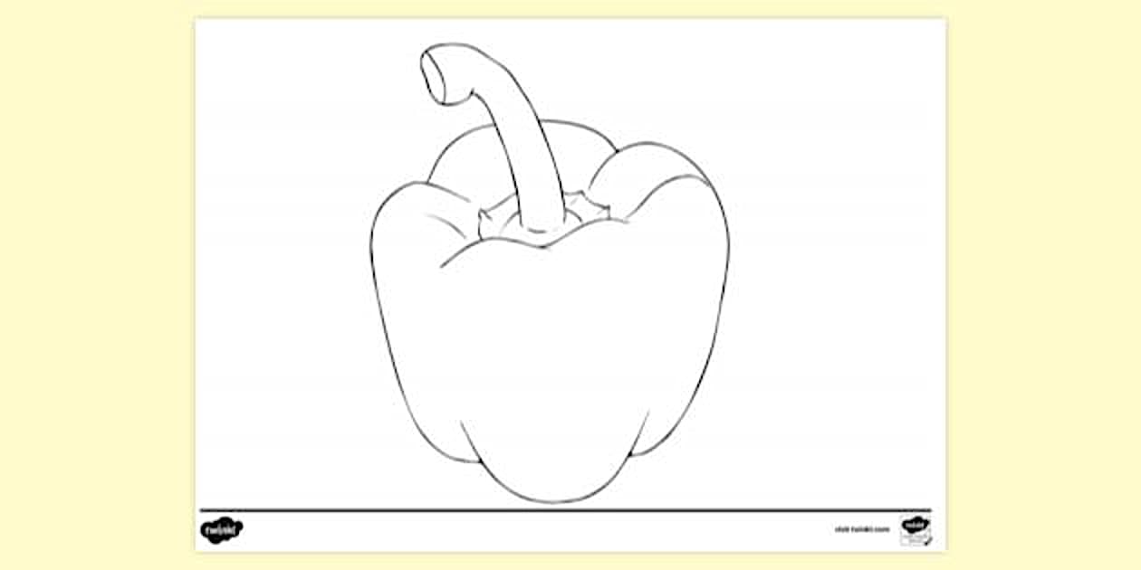 Yellow Pepper Colouring Sheet | Colouring Sheets - Twinkl