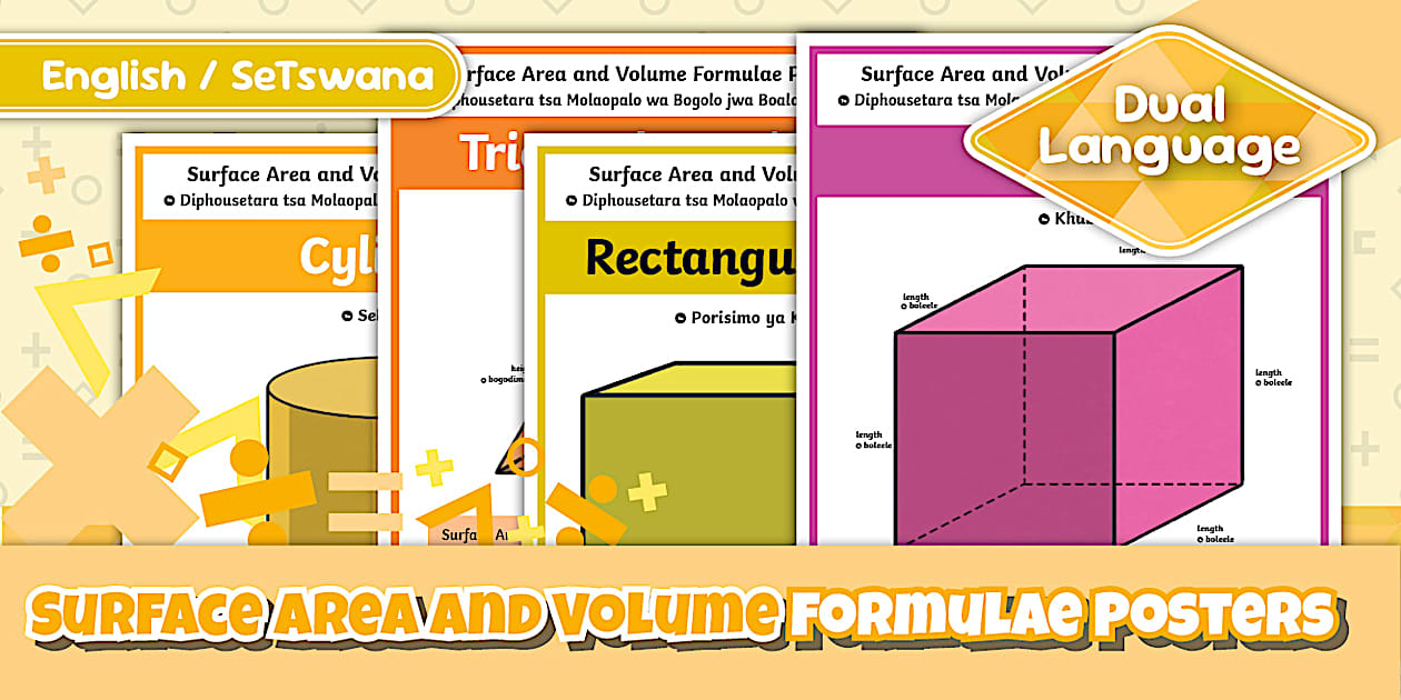 Grade 7 Maths-Term 3-surface-area-and-volume-formulae-posters-English ...