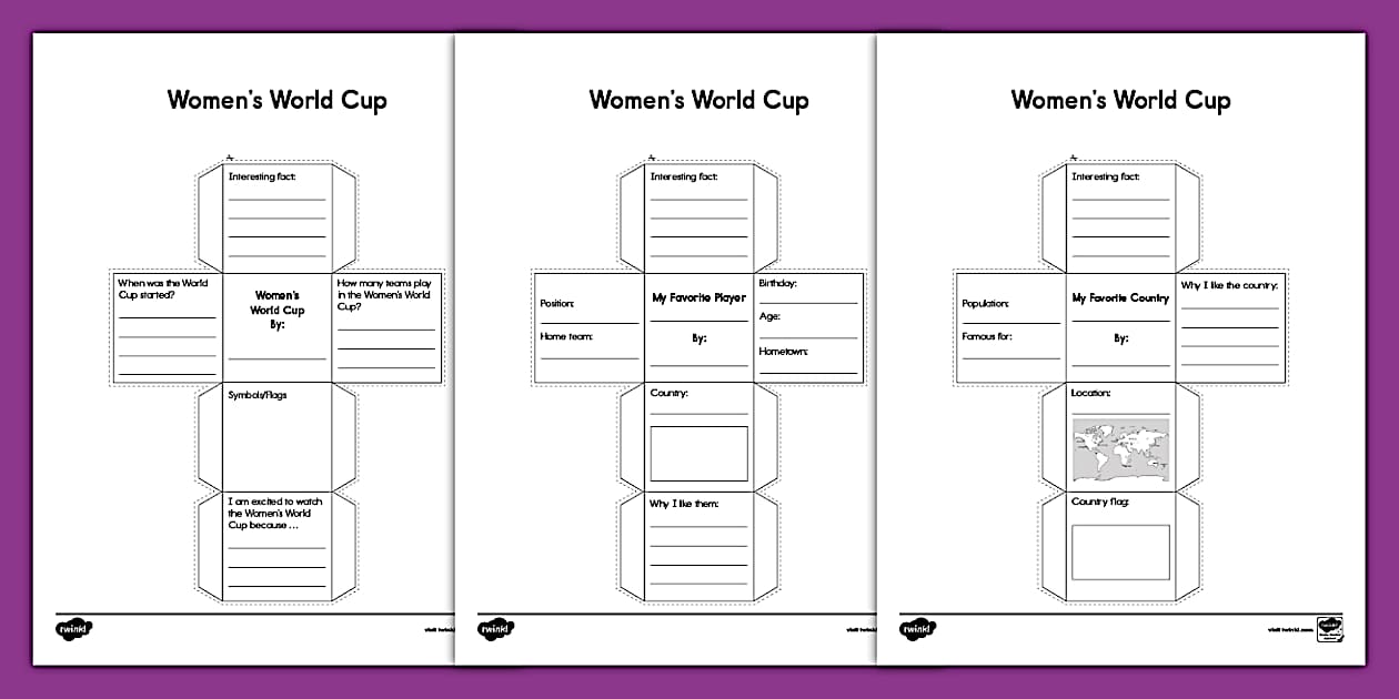 Women’s World Cup Information Cubes Worksheet - Twinkl
