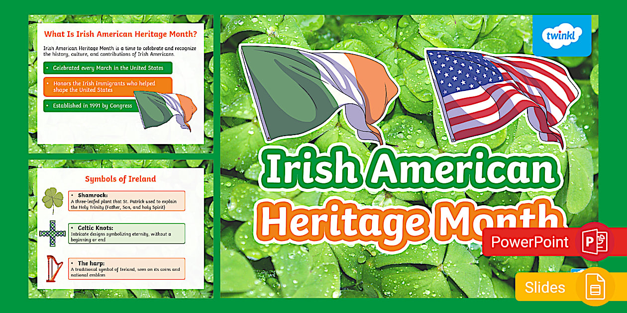 Irish American Heritage Month PowerPoint & Google Slides for 6th-8th Grade