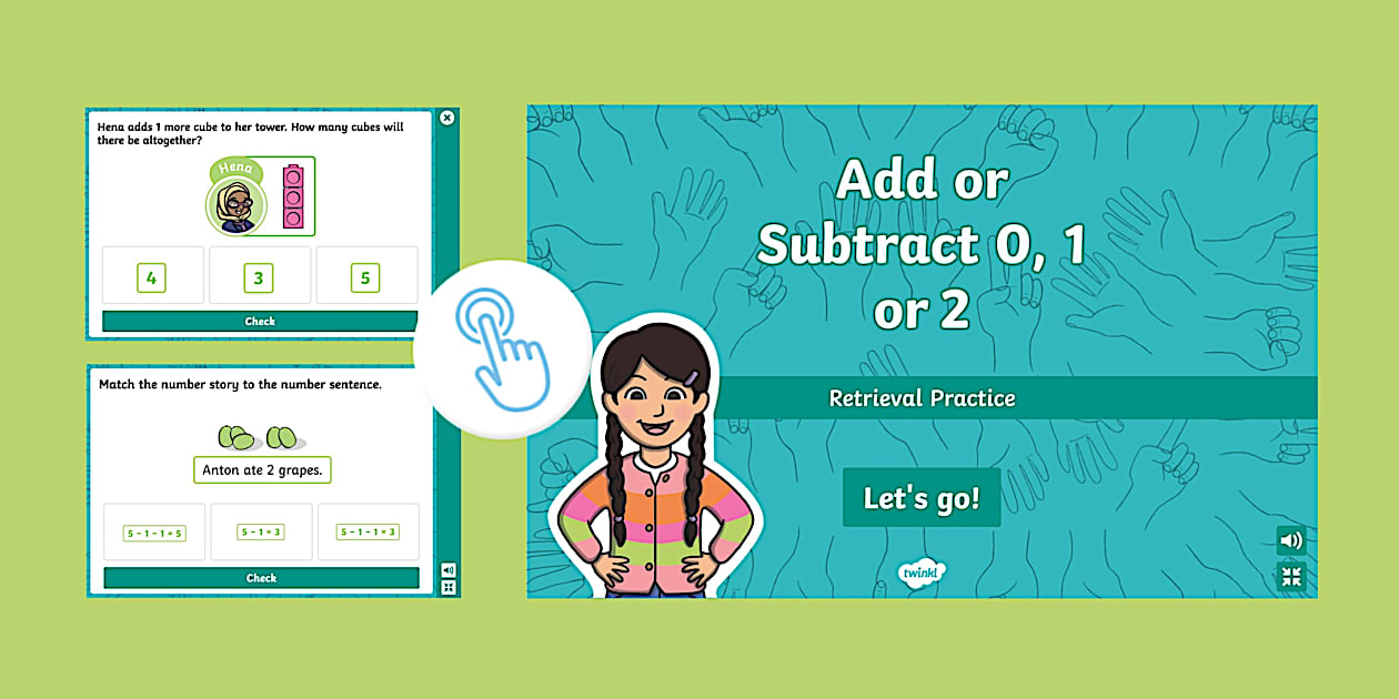 👉 Retrieval Practice: Add or Subtract 0, 1 or 2 Maths Interactive Quiz