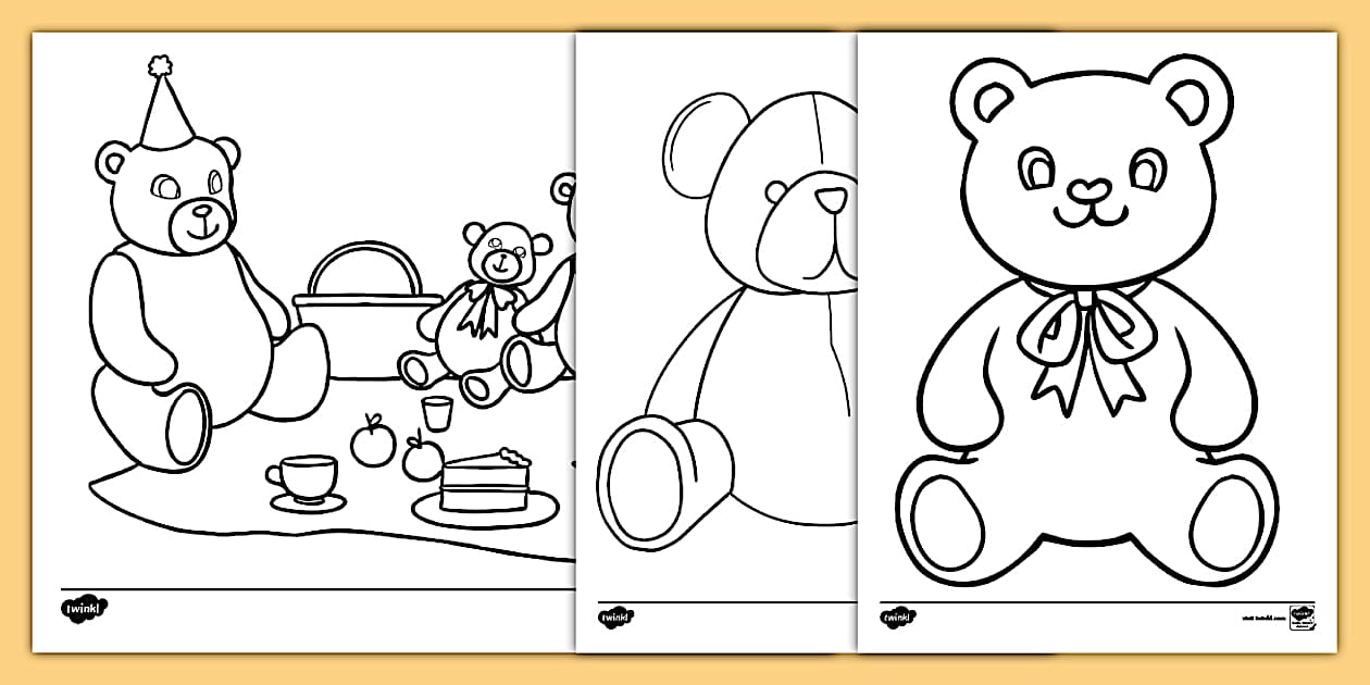 Teddy Bears' Picnic Coloring Sheets (teacher made) - Twinkl