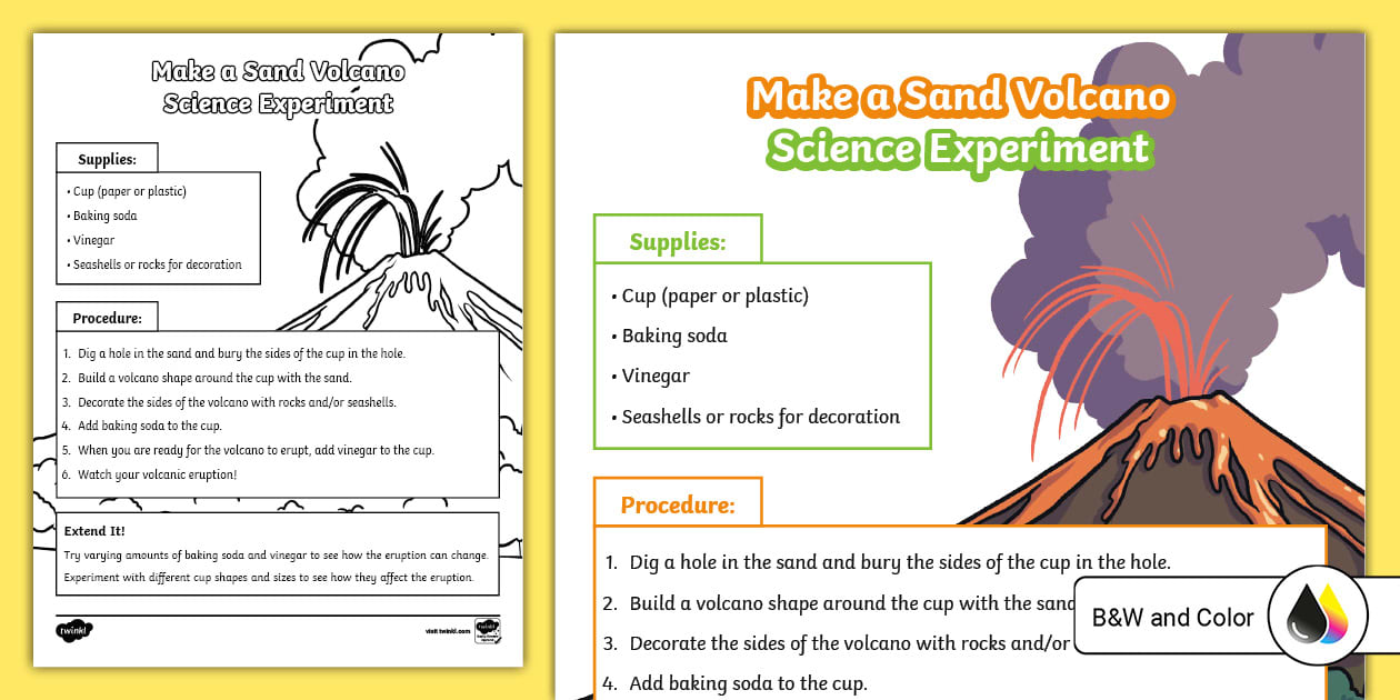 Sand Volcano | Science Experiment | Twinkl USA - Twinkl