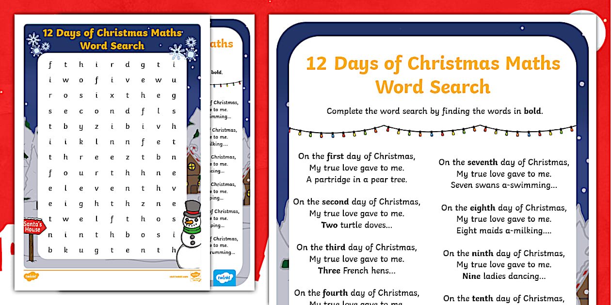 👉 Christmas Maths Word Search Activity | Twinkl - Twinkl