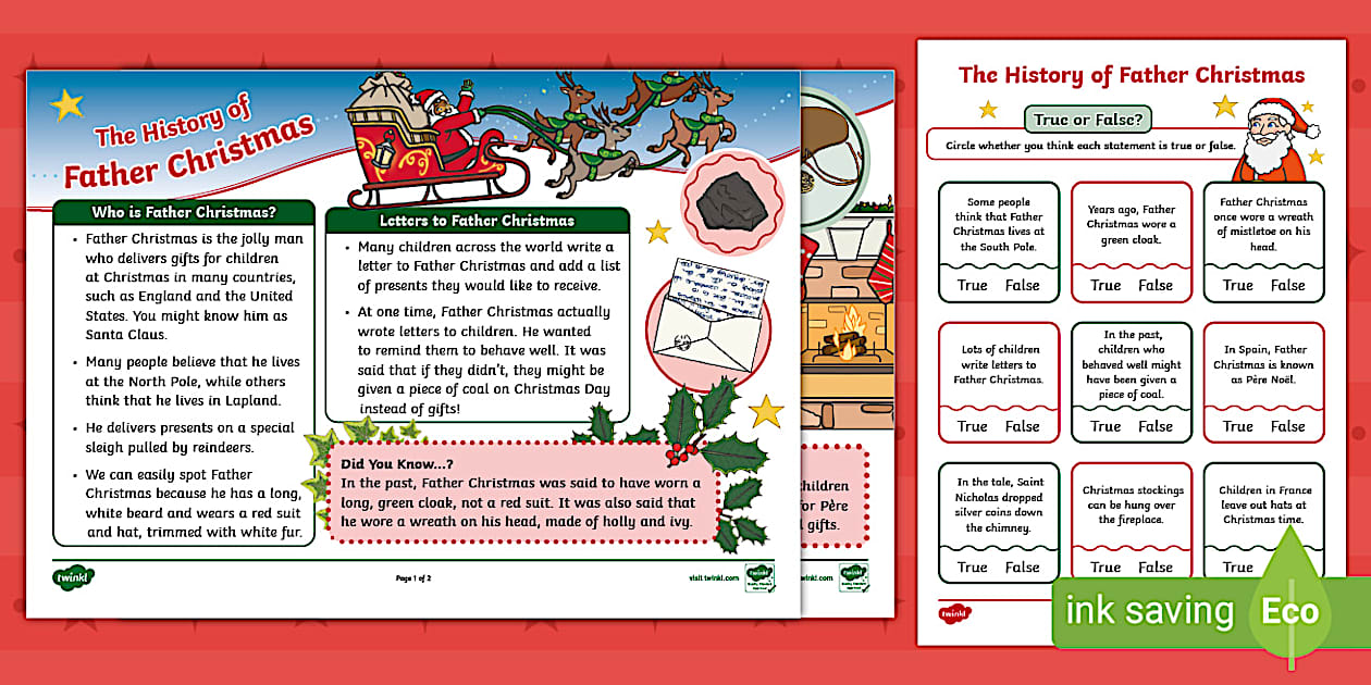 Christmas Through the Ages: History of Father Christmas Fact File and ...