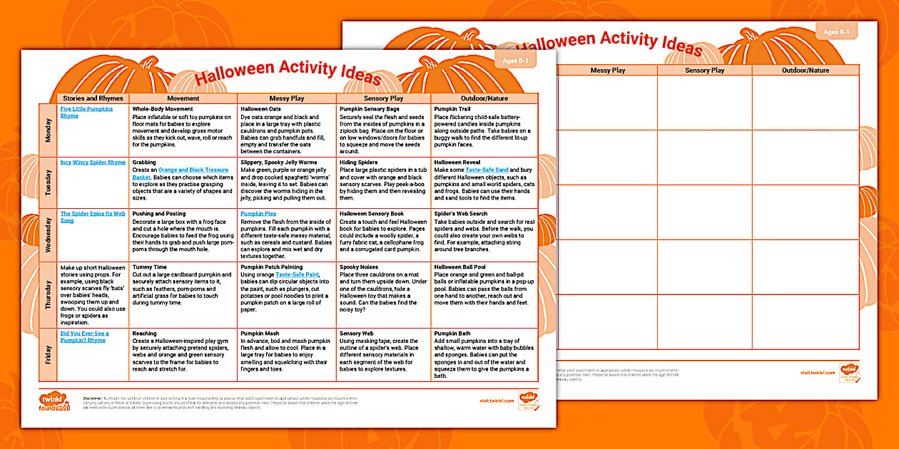 EYFS Baby Room Planning: Halloween | Twinkl (teacher made)