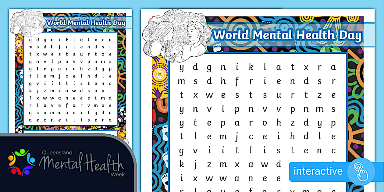 World Mental Health Day Interactive Word Search - Twinkl