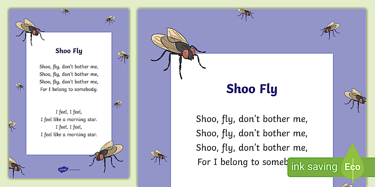 Cursive Shoo Fly Display Poster (teacher made) - Twinkl