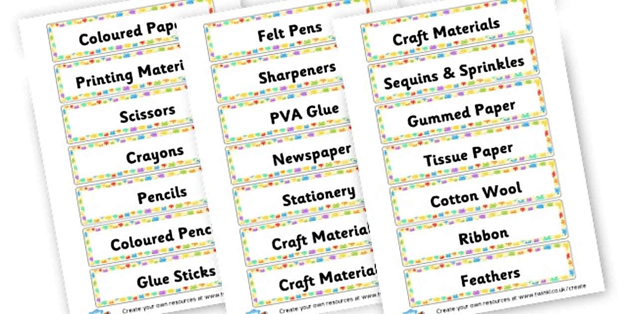 Craft Labels (teacher made) - Twinkl