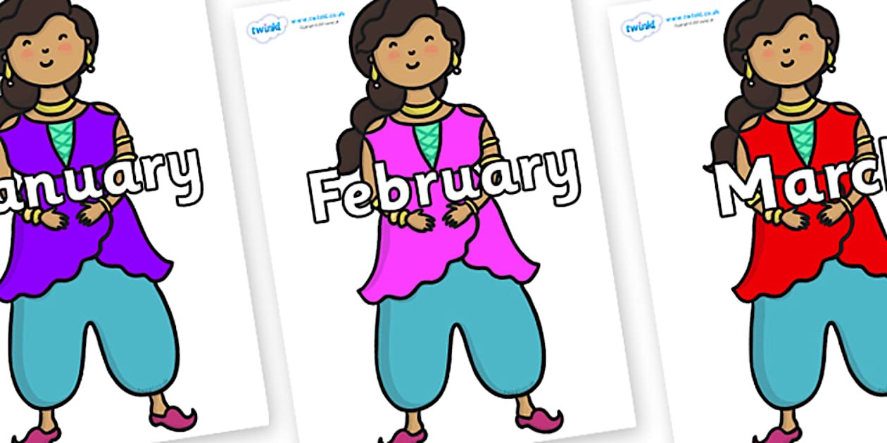 Cursive Months of the Year on Princess (teacher made)