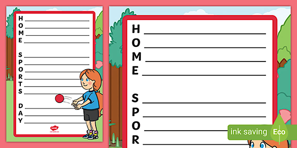 Acrostic Poem for Sports | Home Sports Day | PE - Twinkl