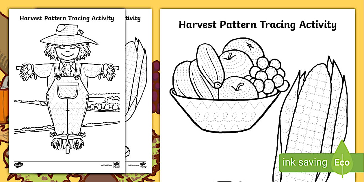 Harvest Pattern Tracing Activity (Teacher-Made) - Twinkl