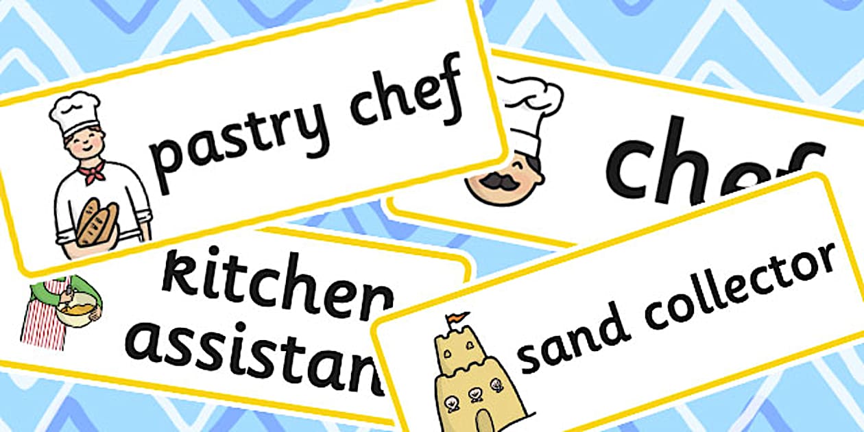 Sand Kitchen Role Play Labels